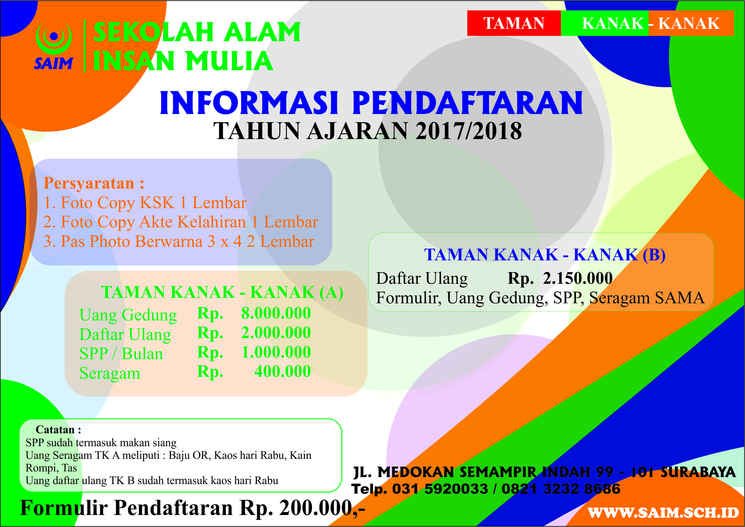 pendaftaran murid baru tk